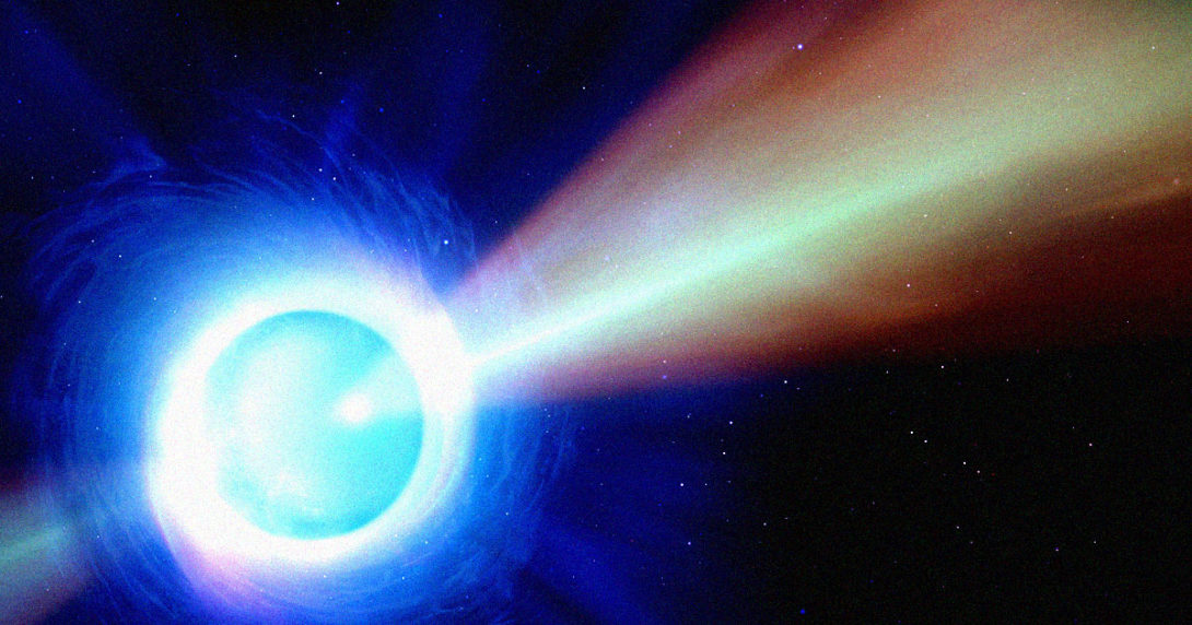 NASA IMAGE SHOWS TINY STAR UNLEASHING FURIOUS BEAM OF ANTIMATTER ...